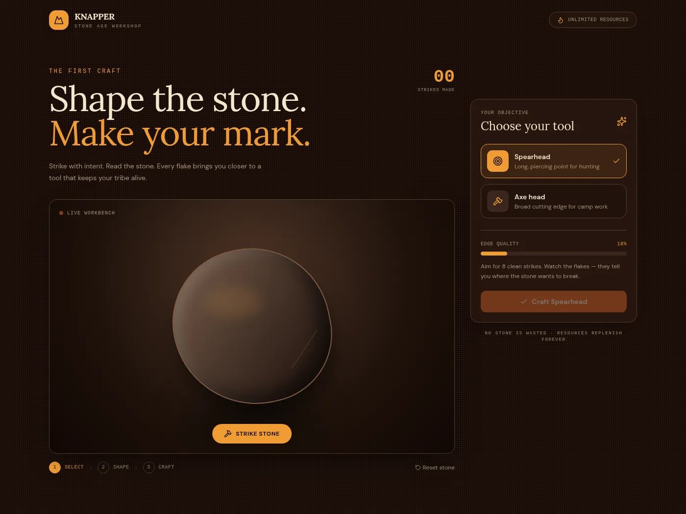 Stone Age Crafting Game
