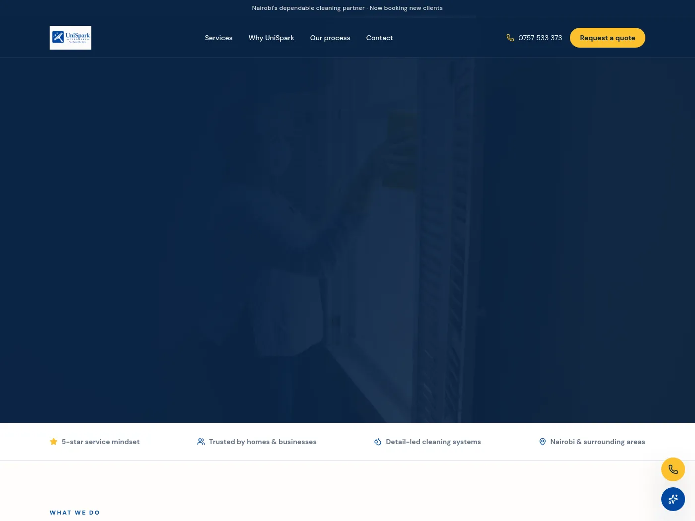 UniSpark Cleaners Website