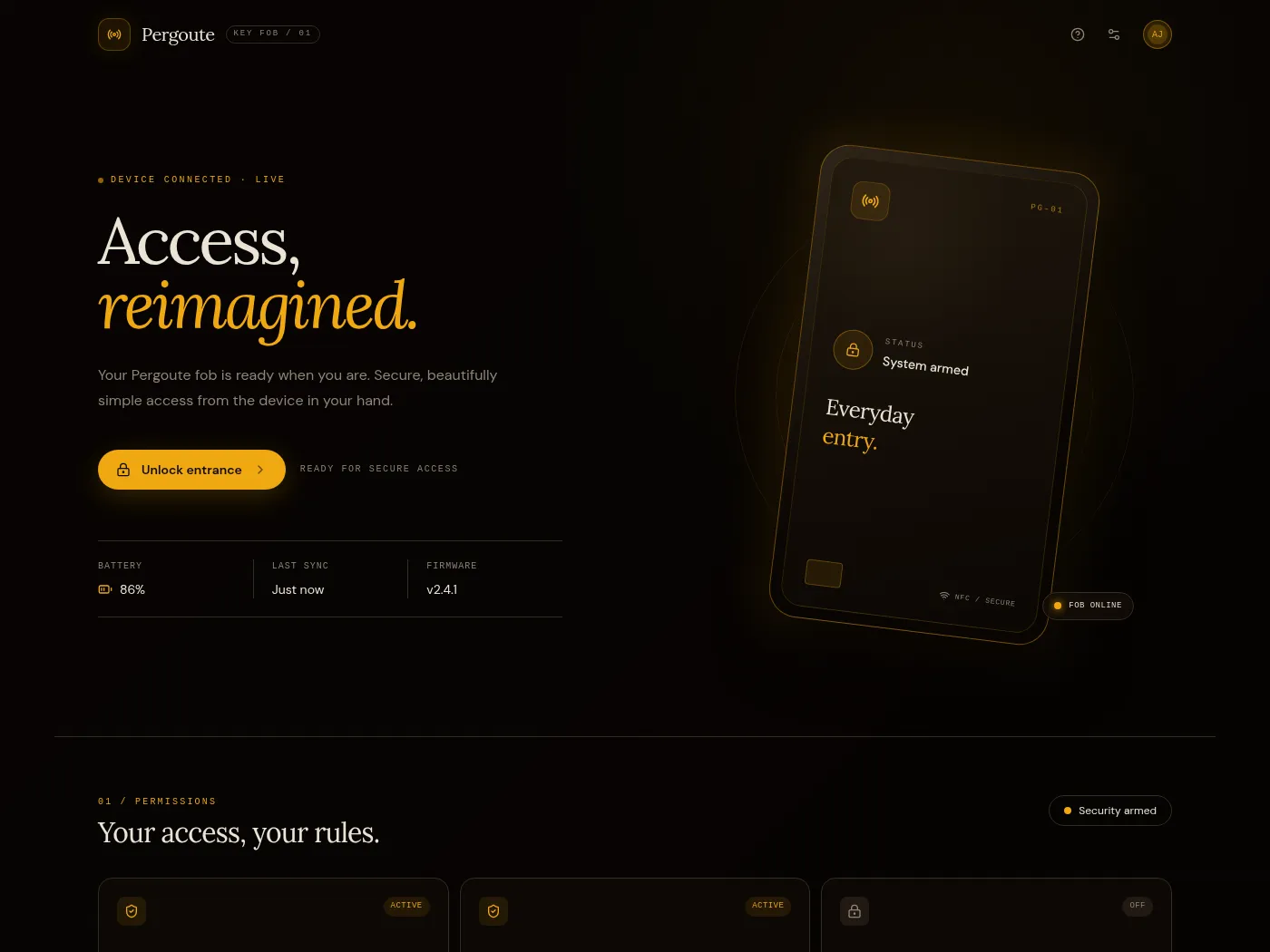 Pergoute Key Fob App