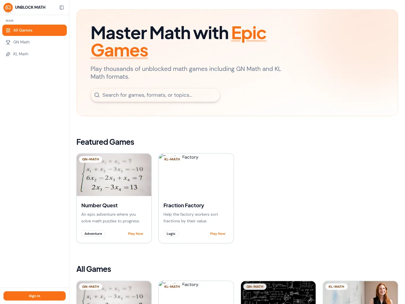 Unblock Math Games