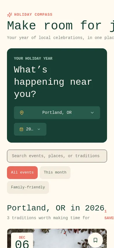 Holiday Event Tracker