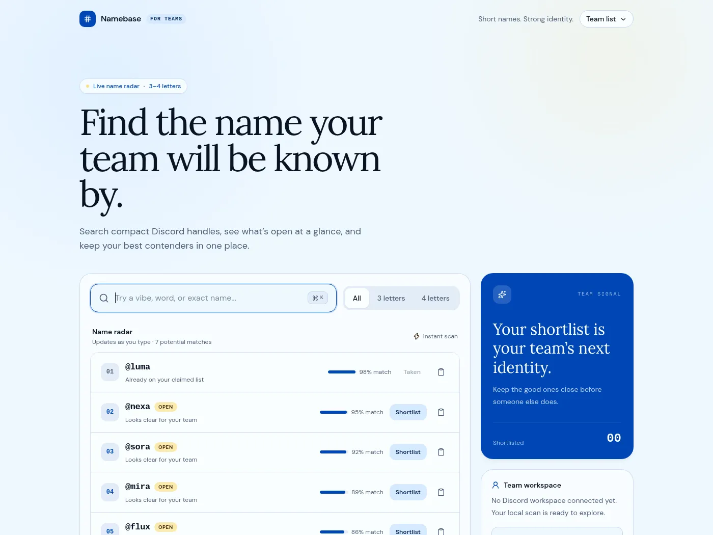 Discord Name Finder