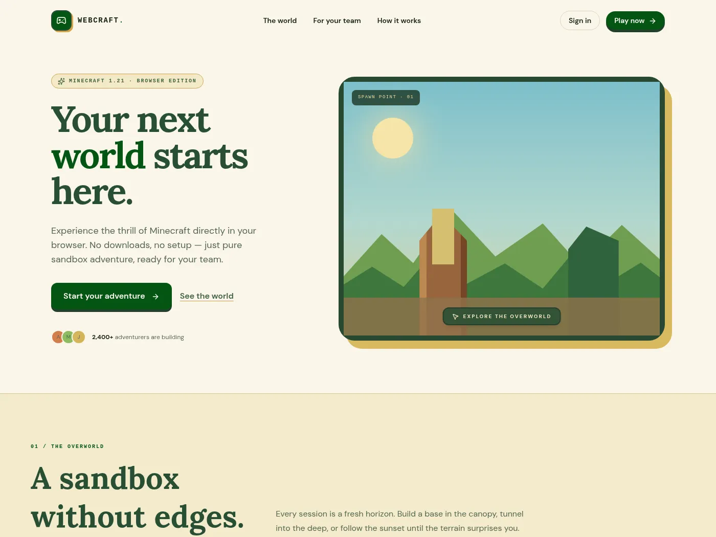 WebCraft Adventure