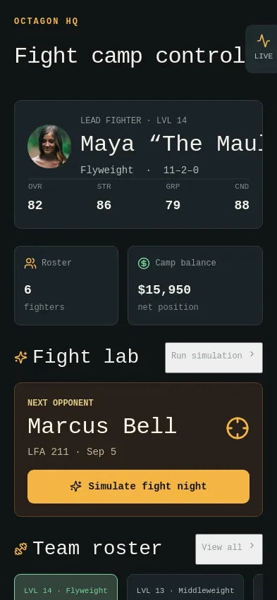 MMA Fighter Manager