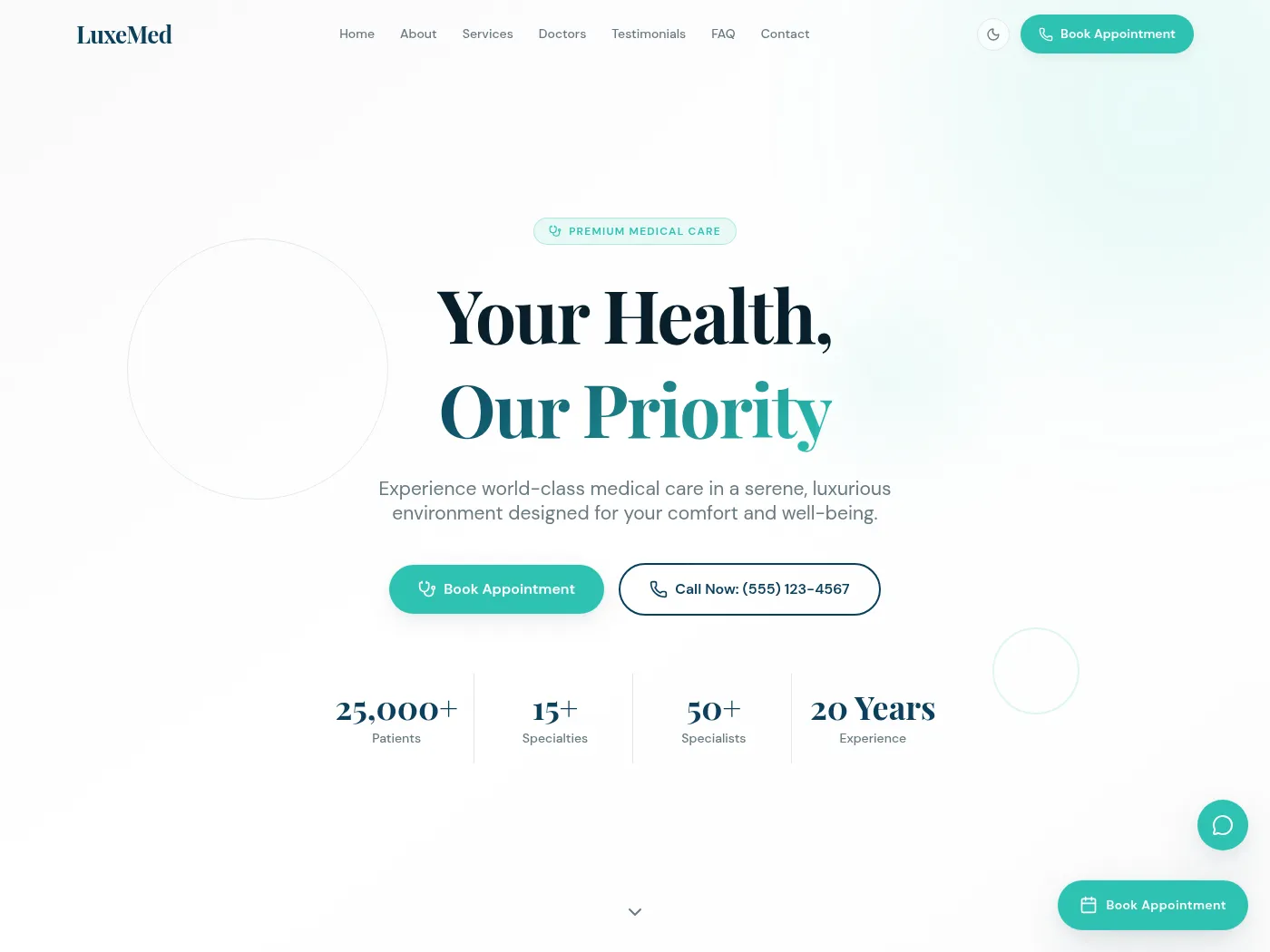 LuxeMed Clinic Website