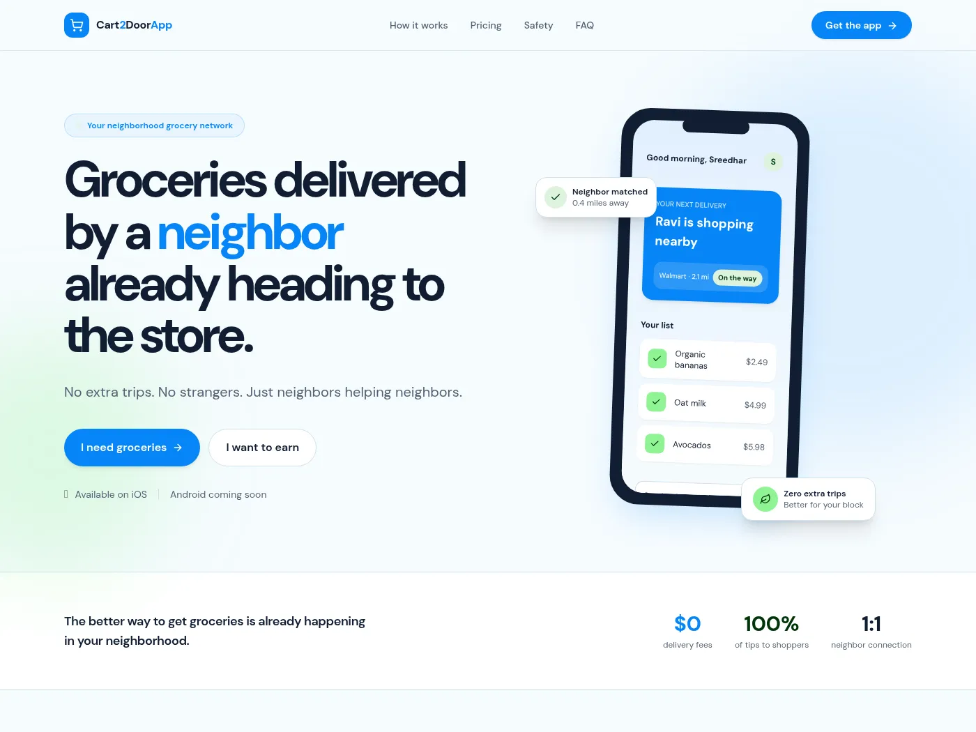 Cart2Door Landing Site