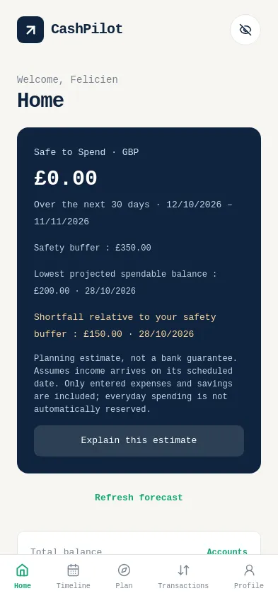 CashPilot Finance App