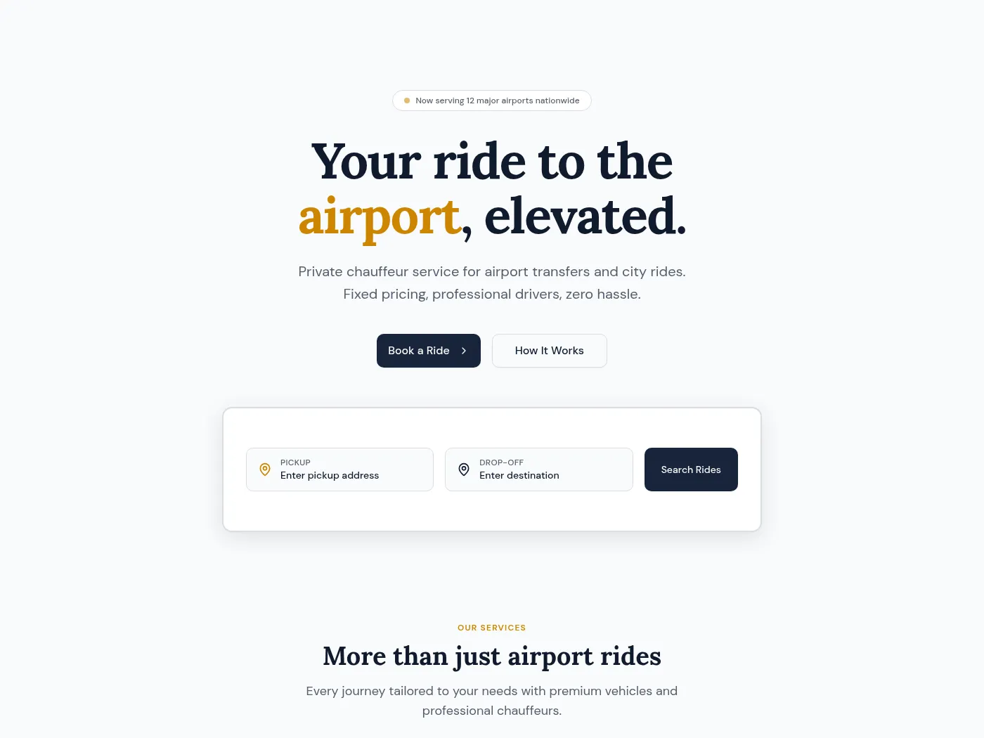 AeroRide Booking App