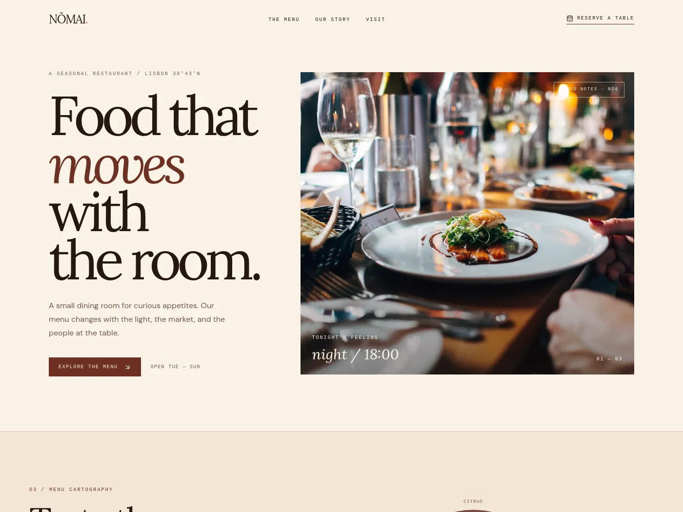 D3 Interactive Restaurant Site