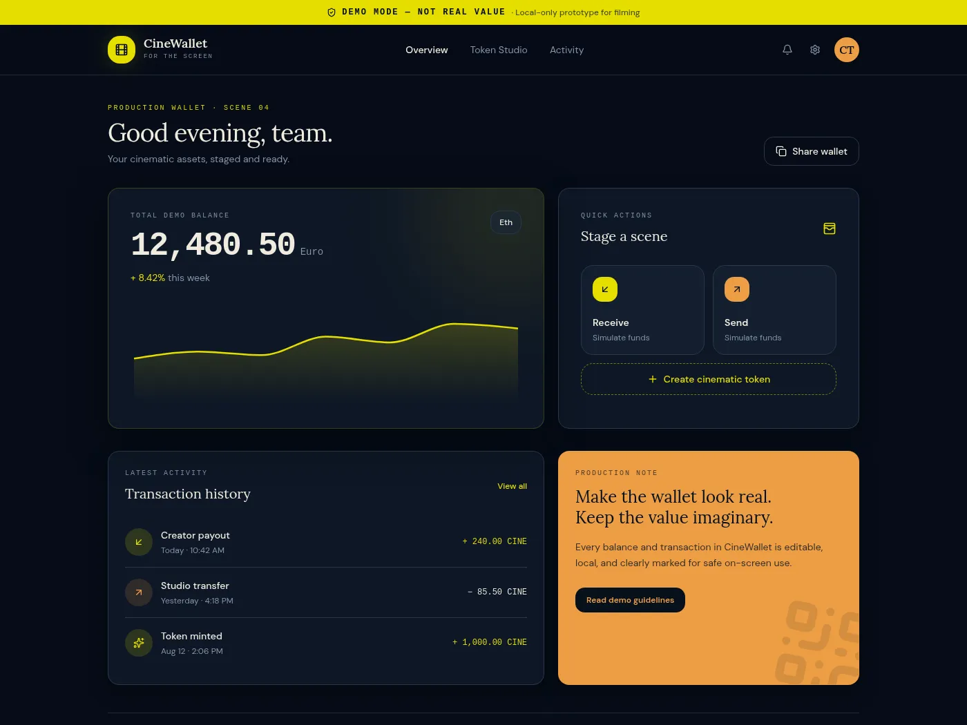 CineWallet Demo UI