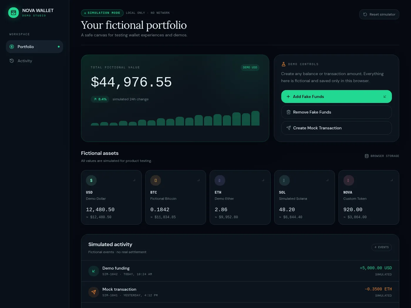 Demo Wallet Simulator