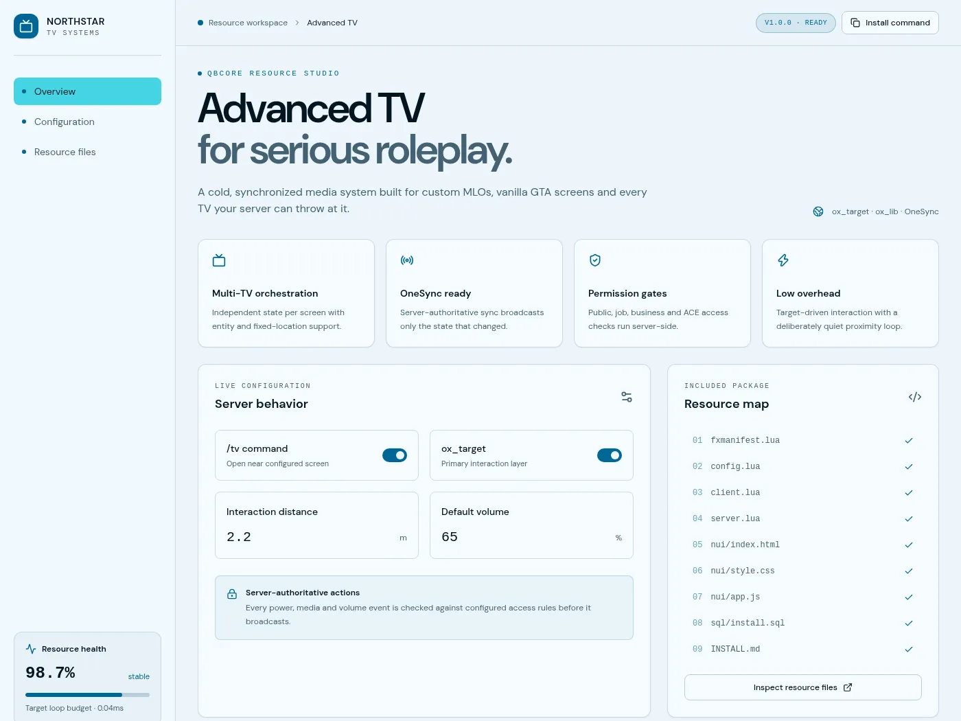QBCore Advanced TV System