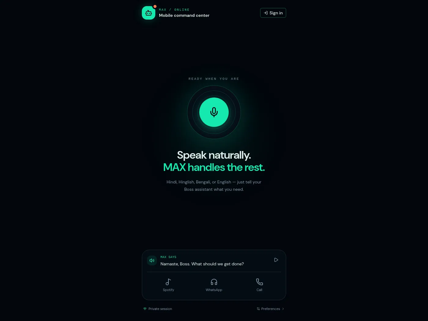 MAX Voice AI Assistant