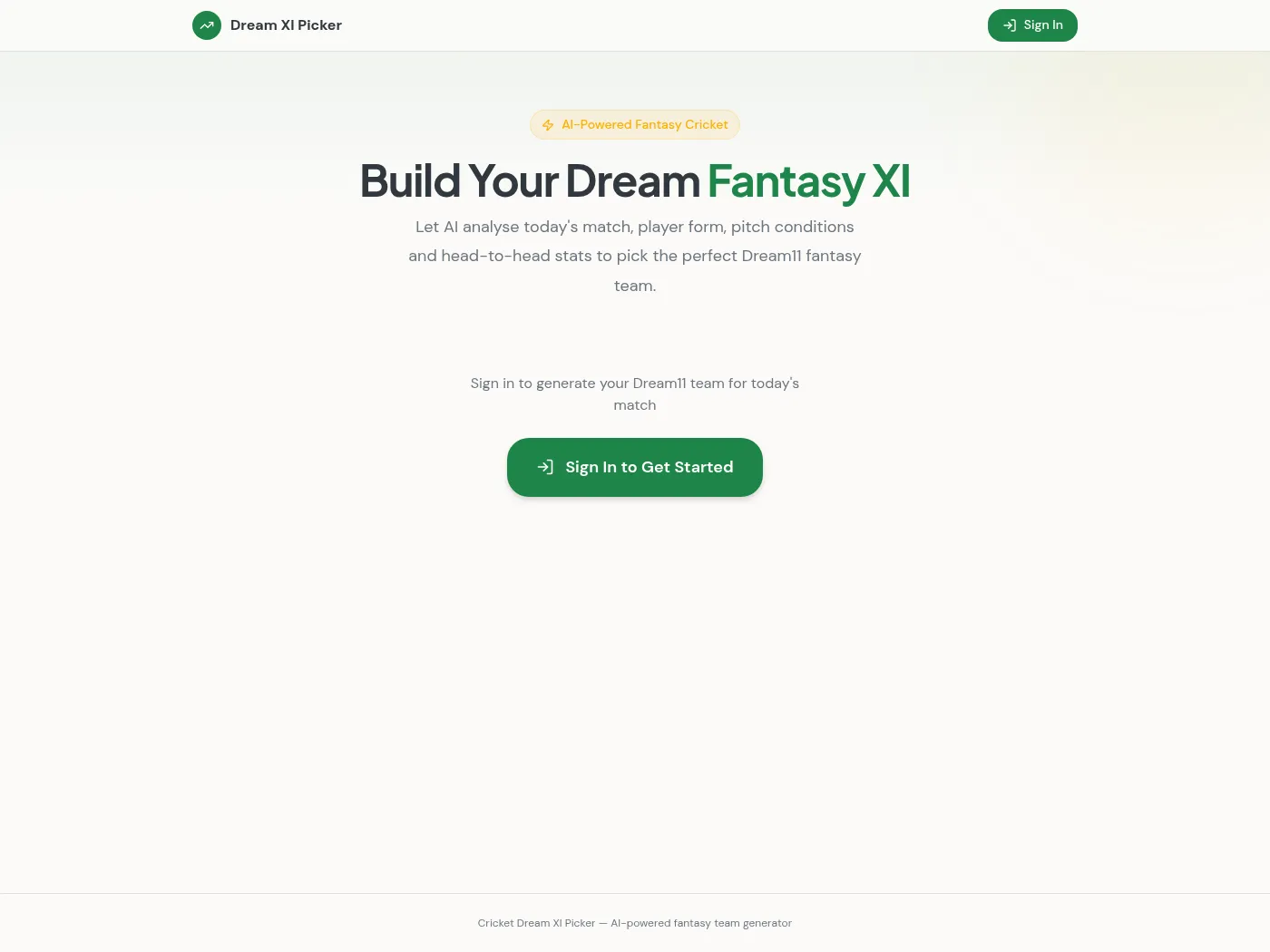 Cricket Dream XI Picker