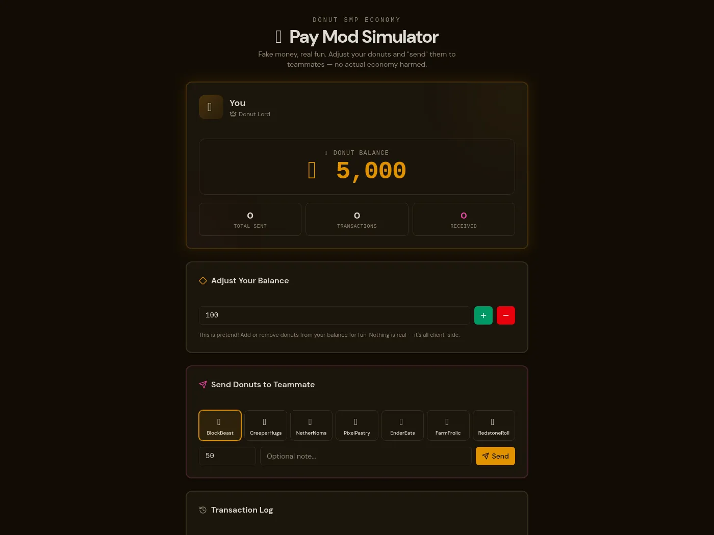 Donut SMP Pay Simulator