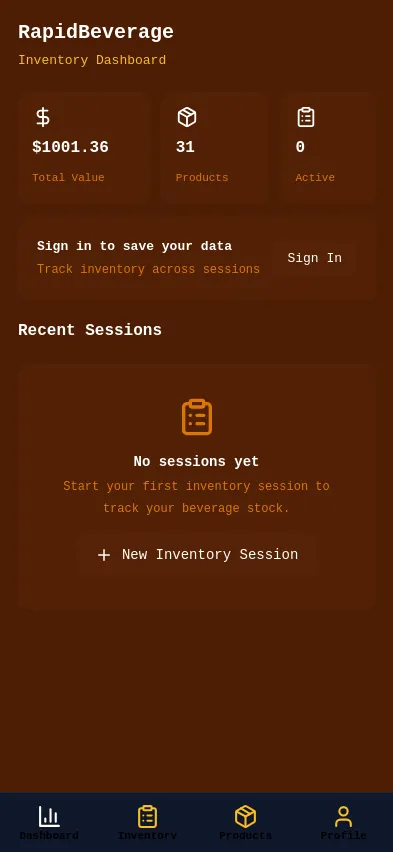 RapidBeverage Inventory App
