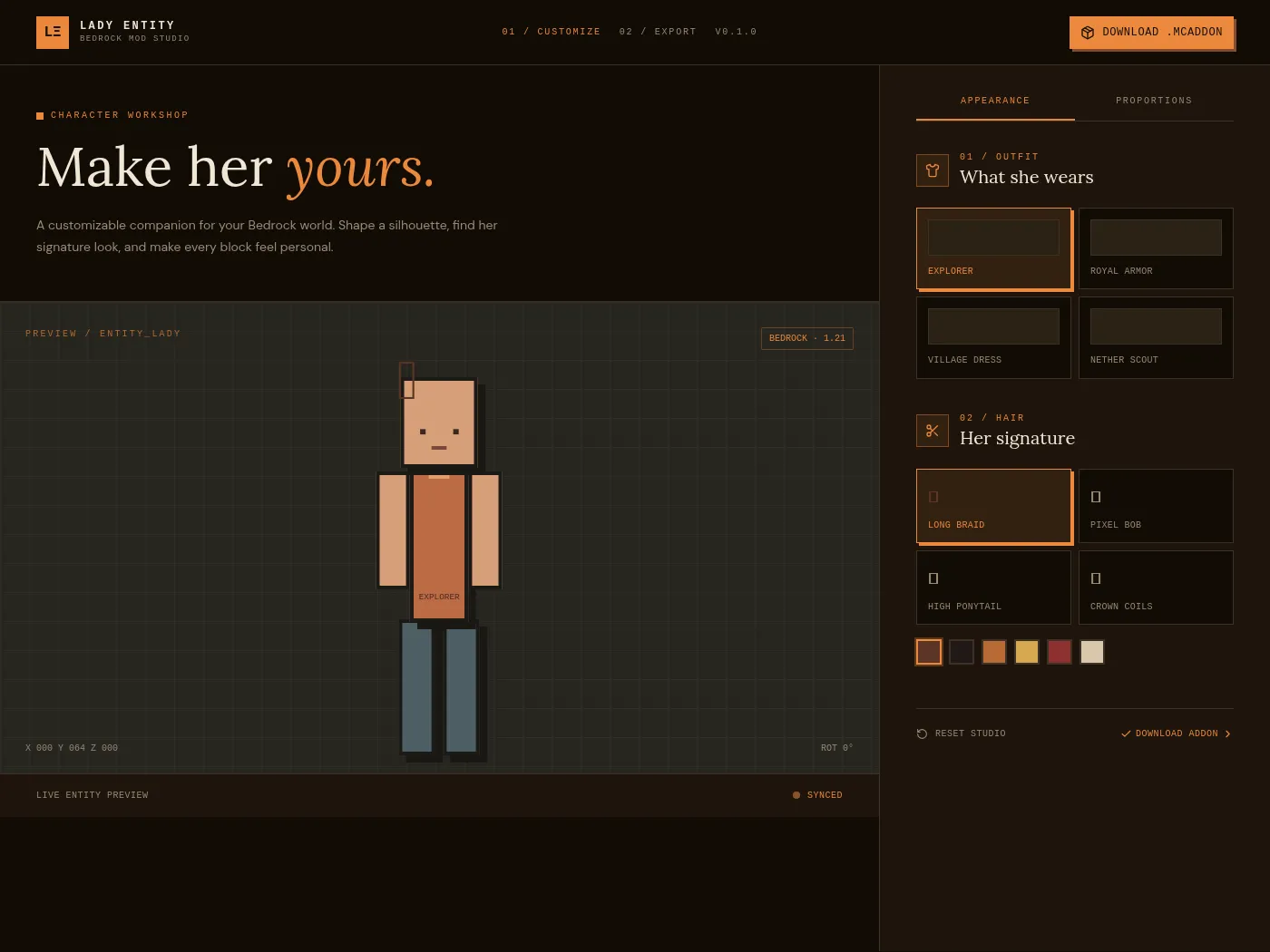 Customizable Lady Entity Mod