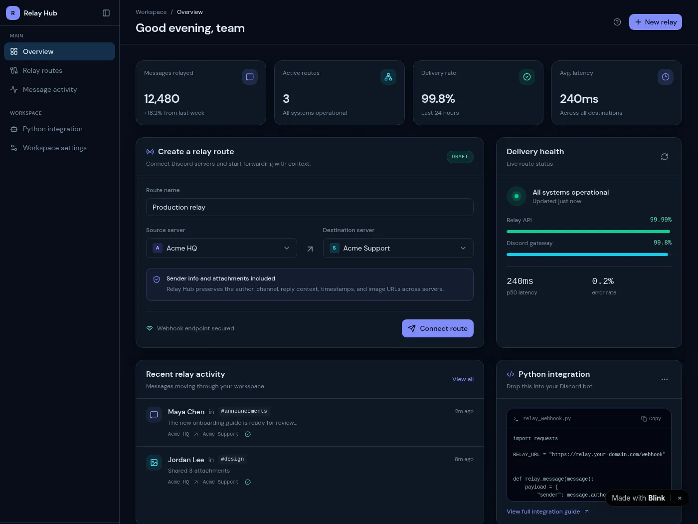 Discord Relay Hub