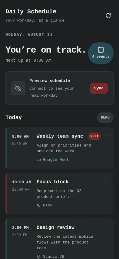Daily Schedule Buddy
