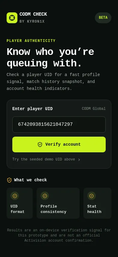 COD Mobile Checker