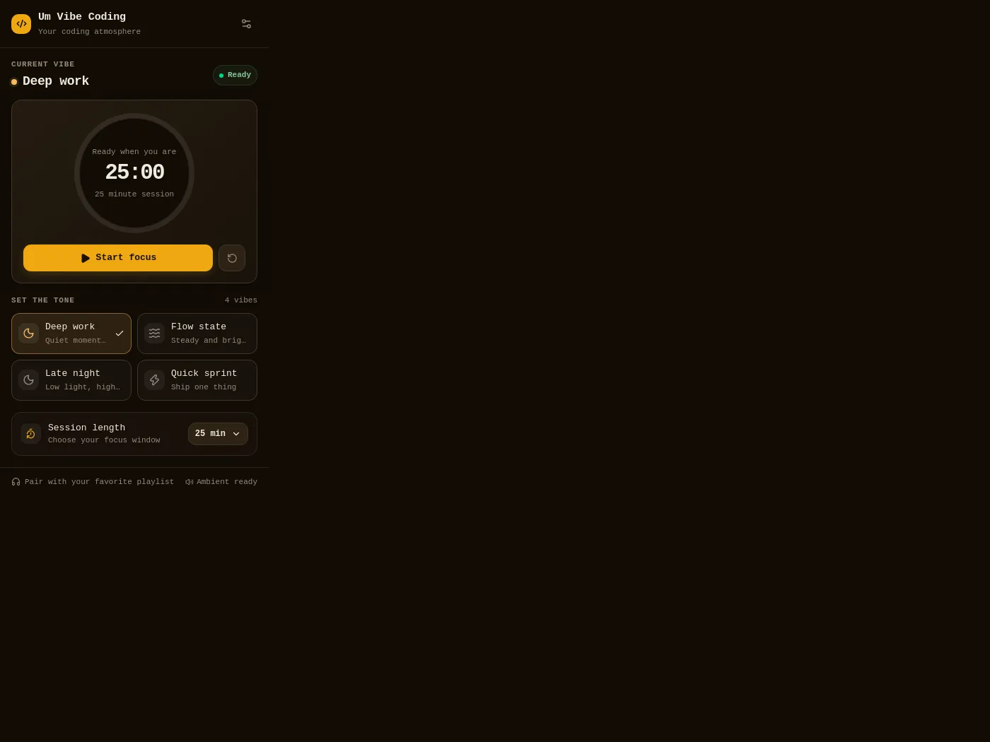 Um Vibe Coding Extension