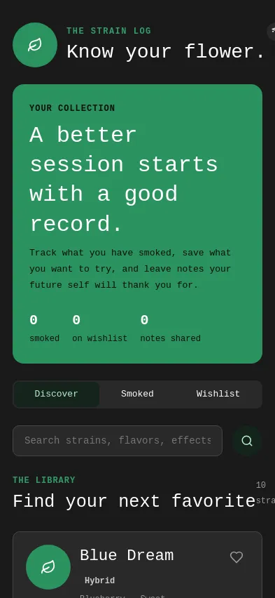 WeedStrain Tracker App