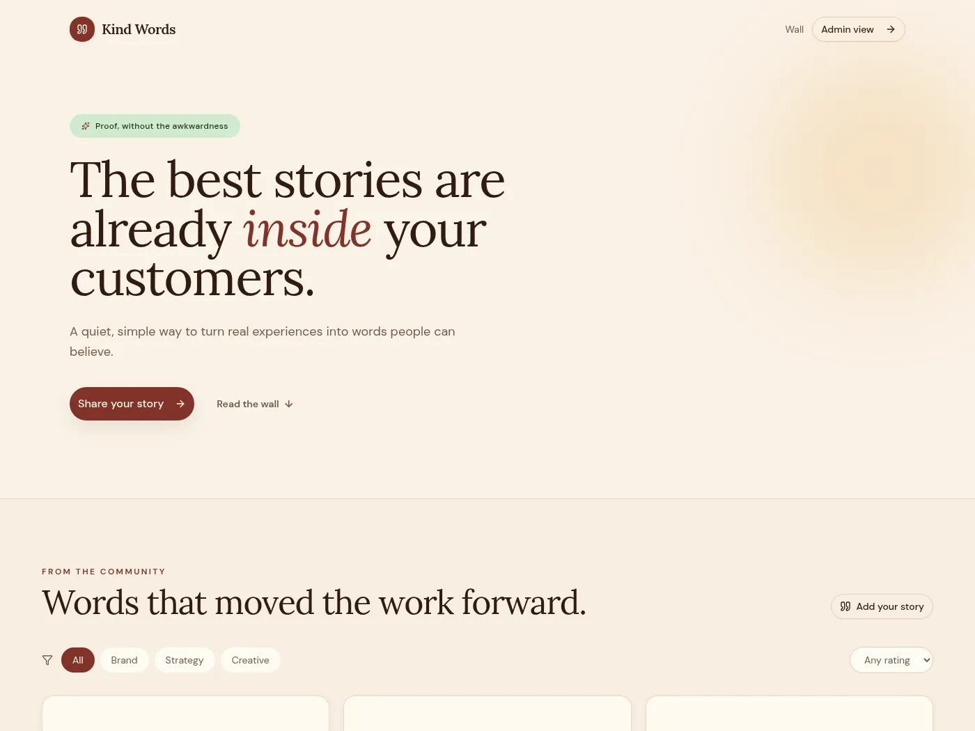 AI Testimonial Wall