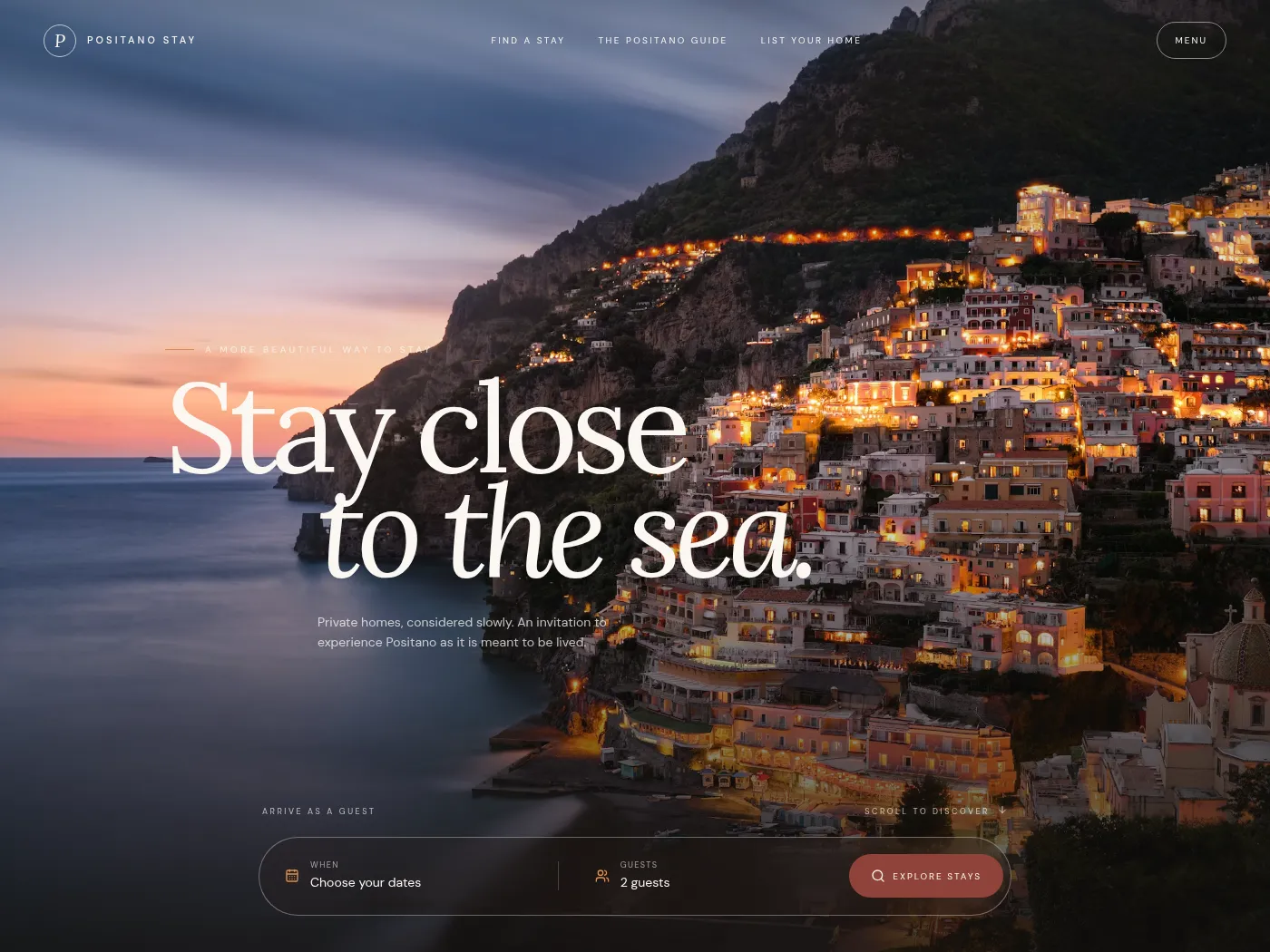 Positano Stay Booking Site