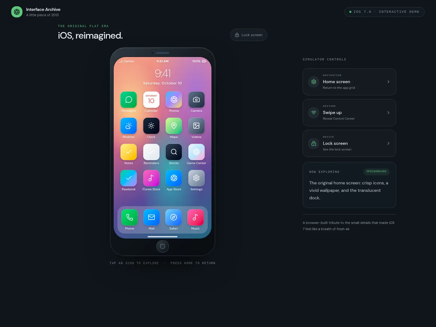 iOS 7 Web Simulator