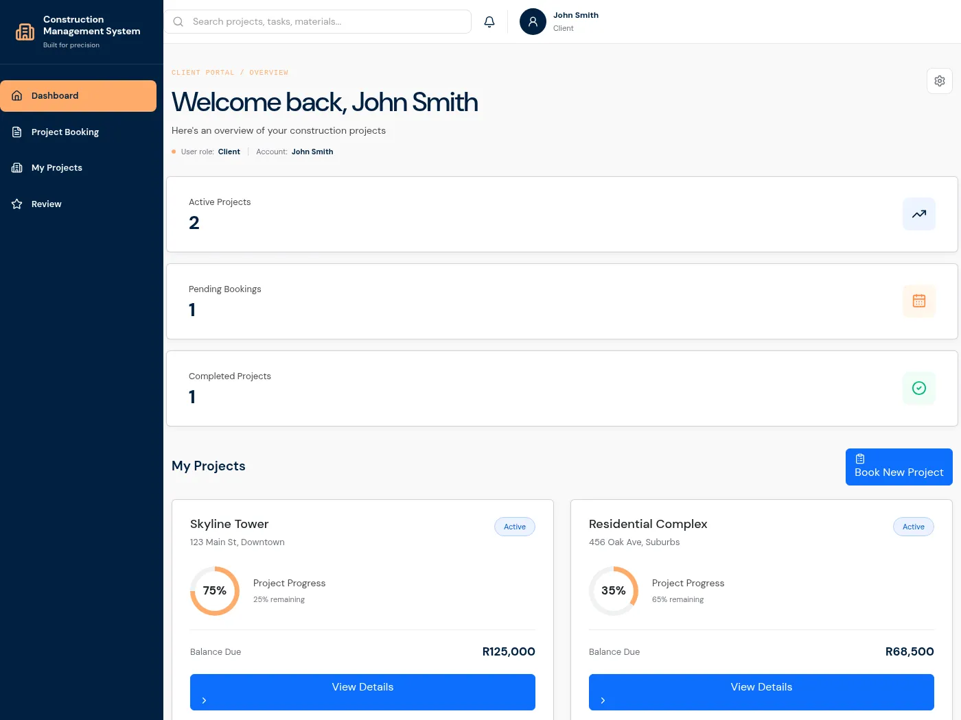 CMS UI Mockup