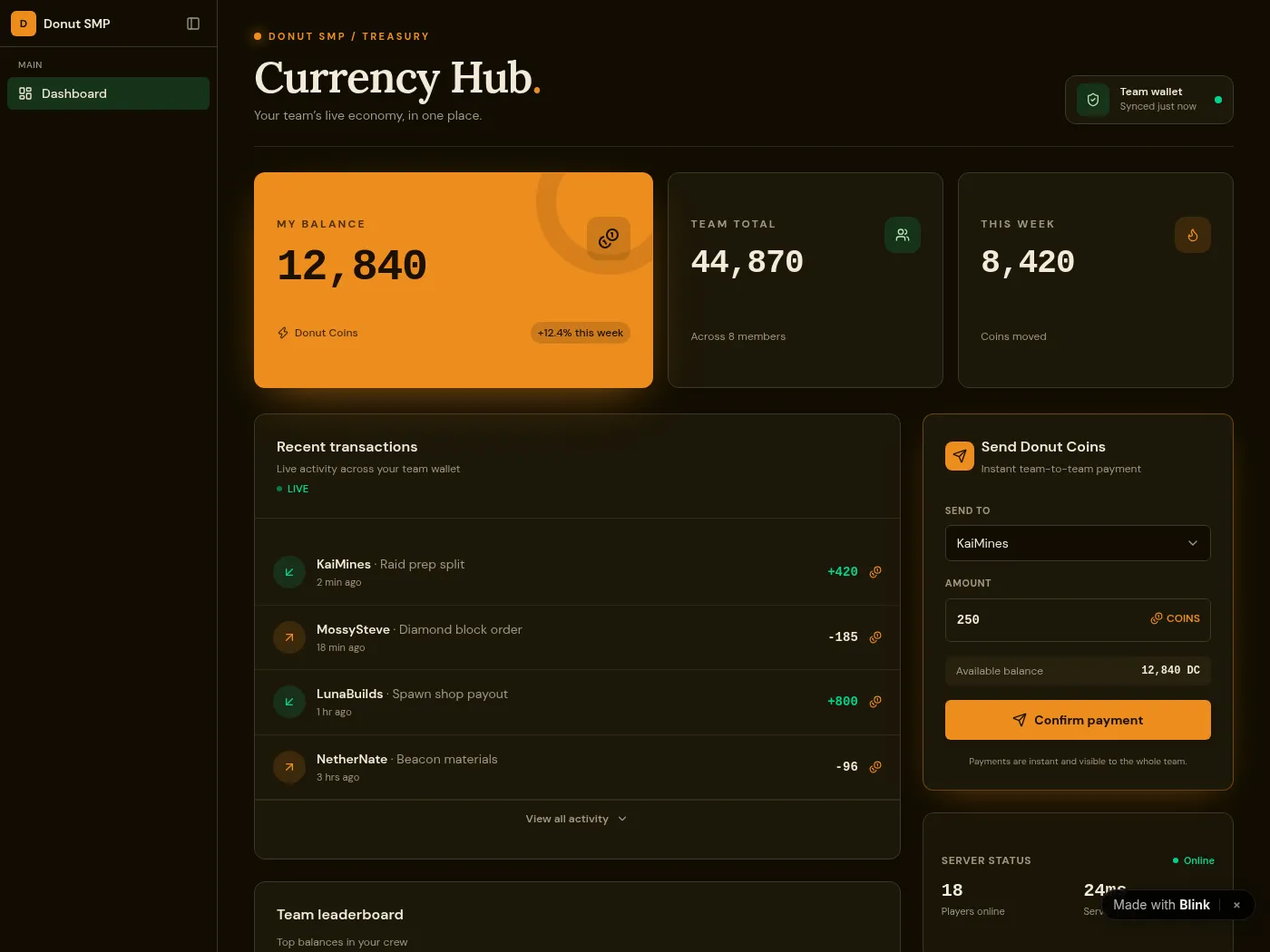 Donut SMP Currency Hub