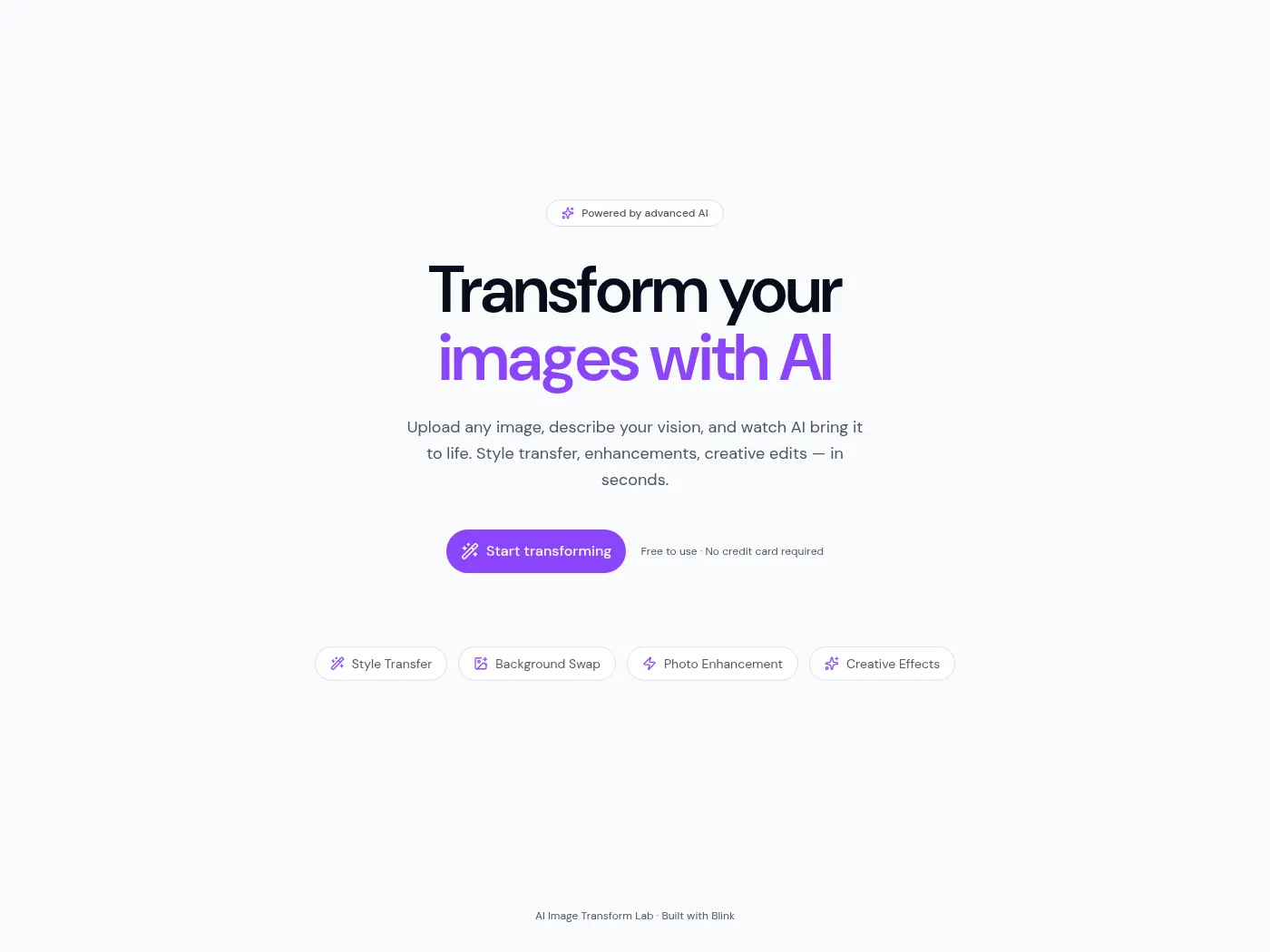 AI Image Transform Lab