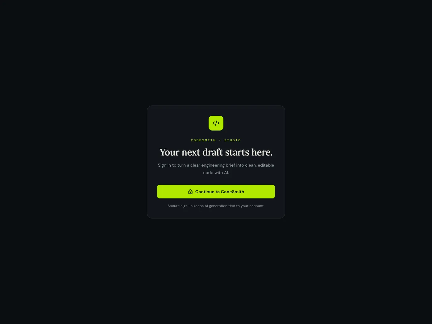 CodeSmith AI Studio