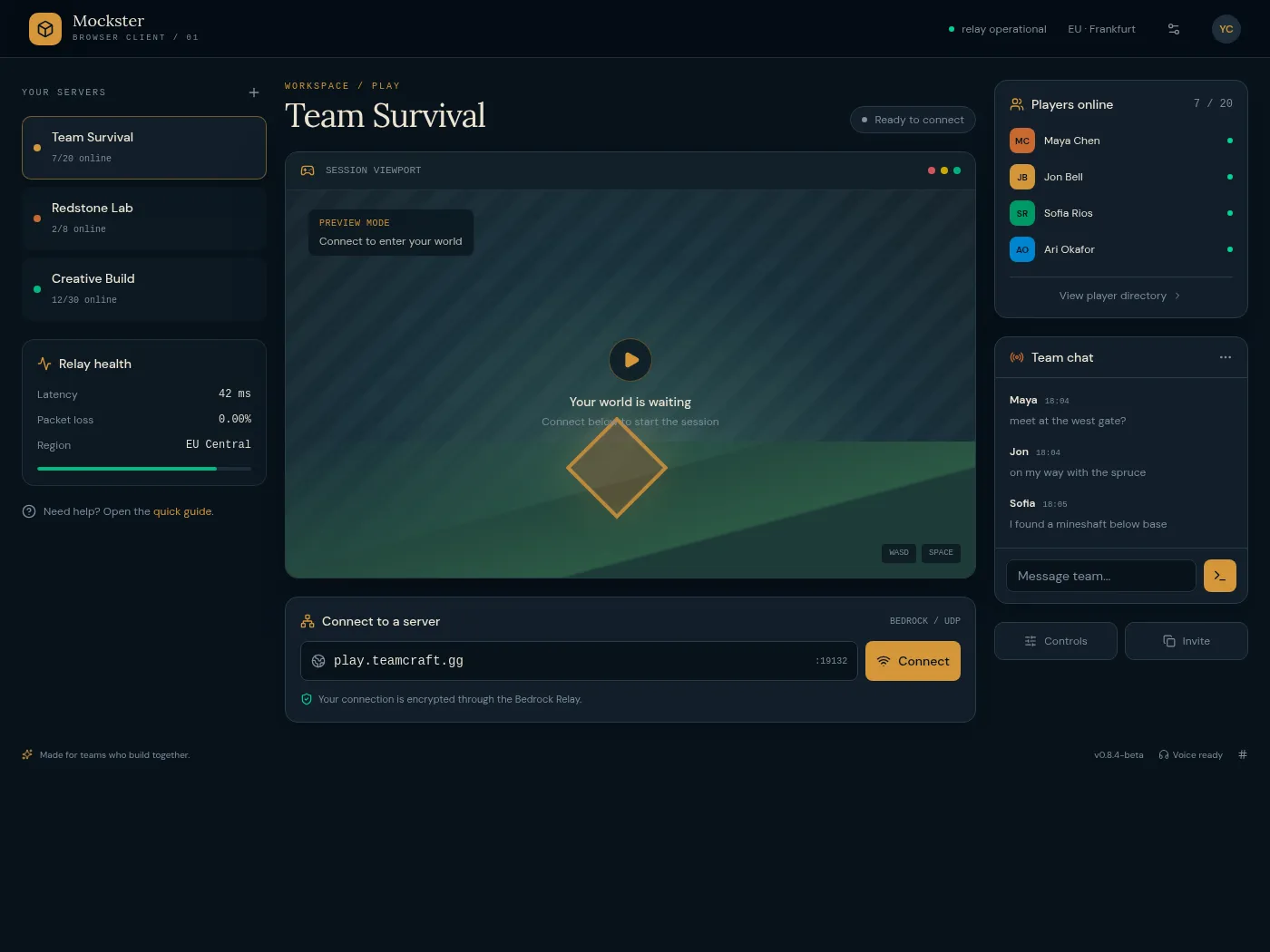 Bedrock Web Client