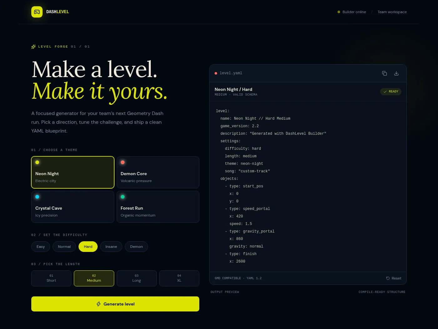 DashLevel Builder