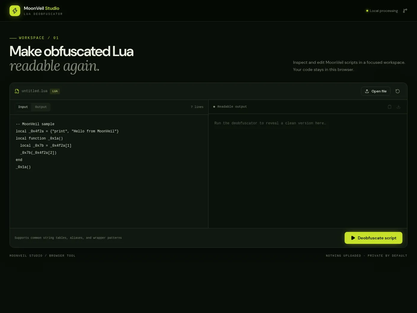 MoonVeil Lua Deobfuscator