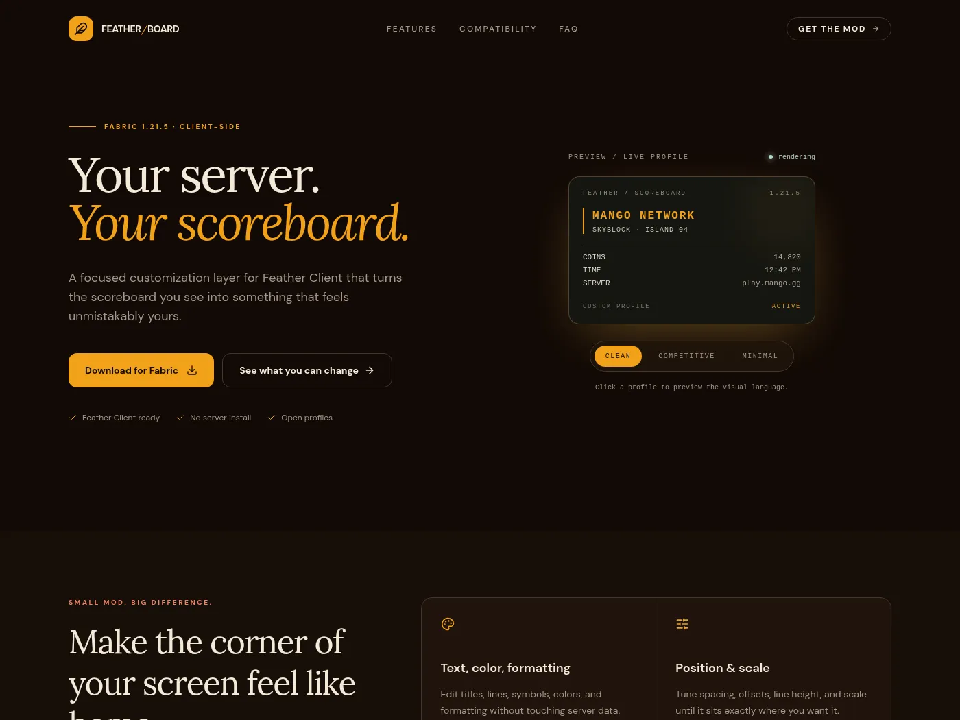 Feather Scoreboard Customizer