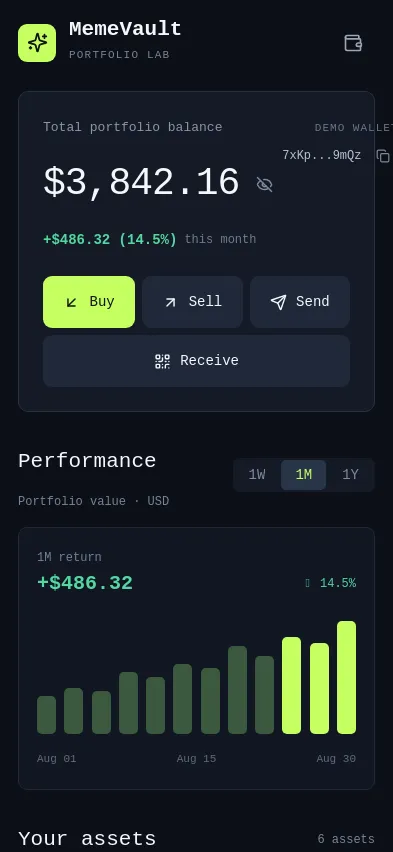 MemeVault Crypto Wallet Demo