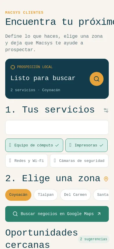 MacsysClientes Finder