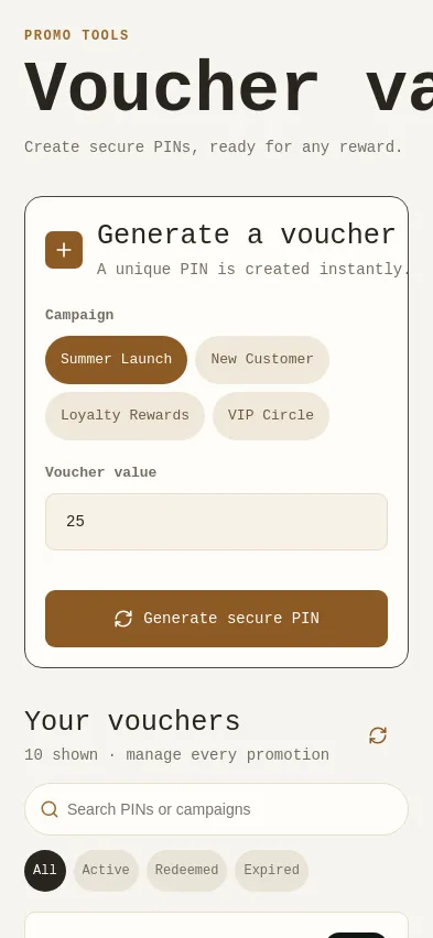 Pin Voucher Generator