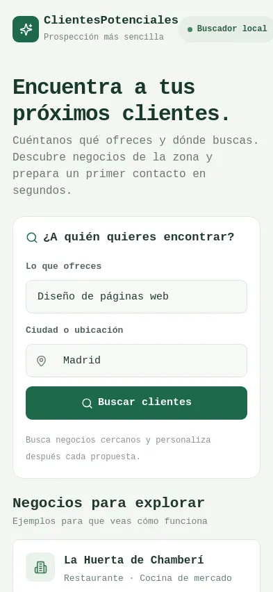 ClientesPotenciales Finder