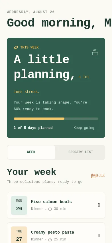 Modern Meal Planner