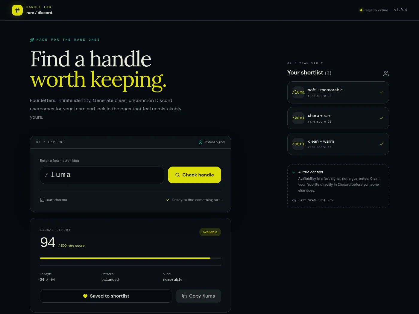 Rare Discord Handle Finder
