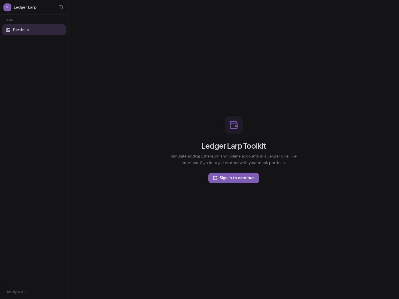 Ledger Larp Toolkit