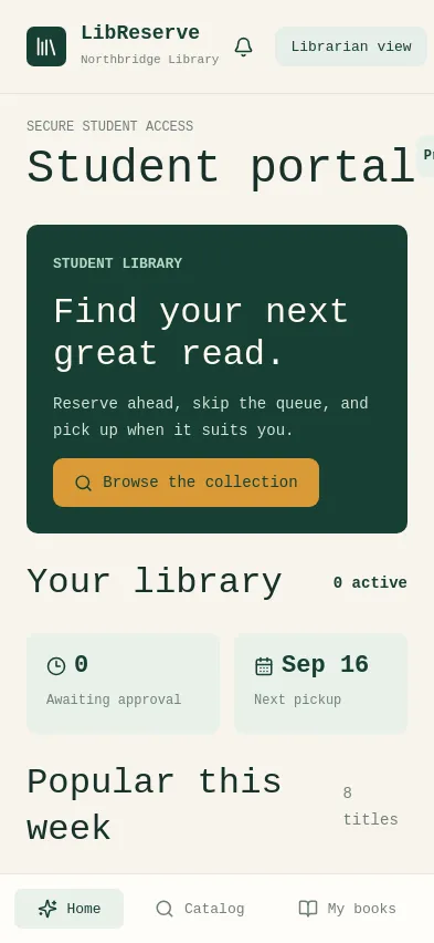 LibReserve Portal
