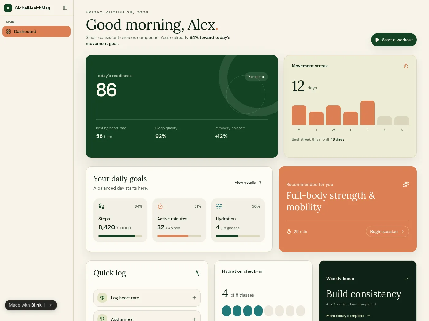 GlobalHealthMag Fitness Tracker
