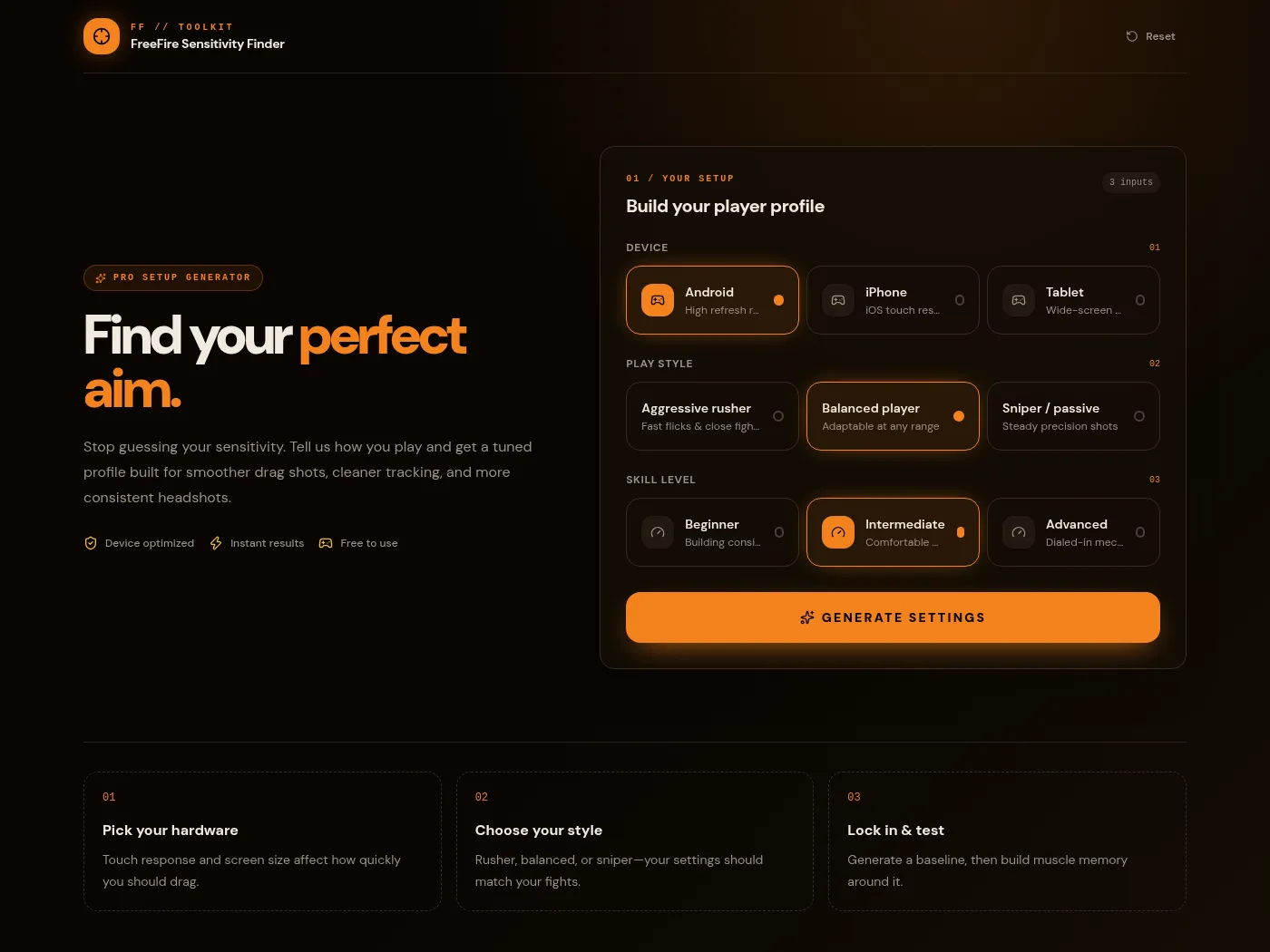 FreeFire Sensitivity Finder