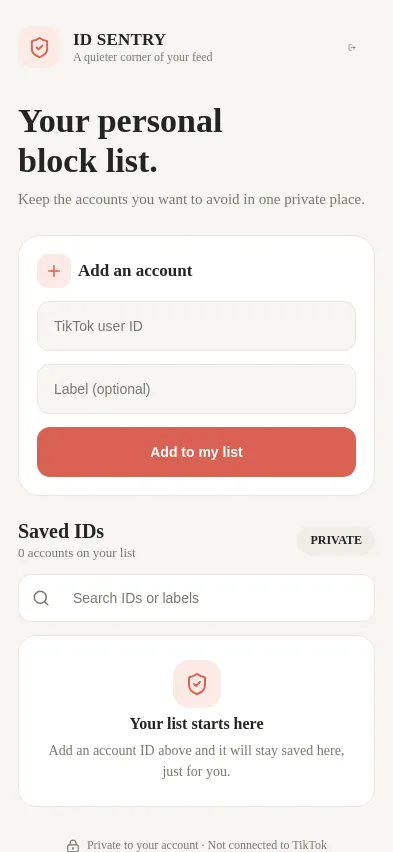 TikTok ID Blocker
