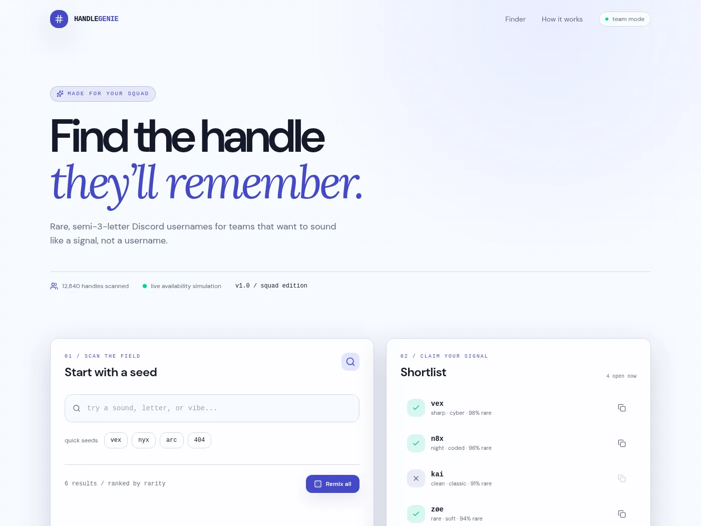 Discord Handle Genie