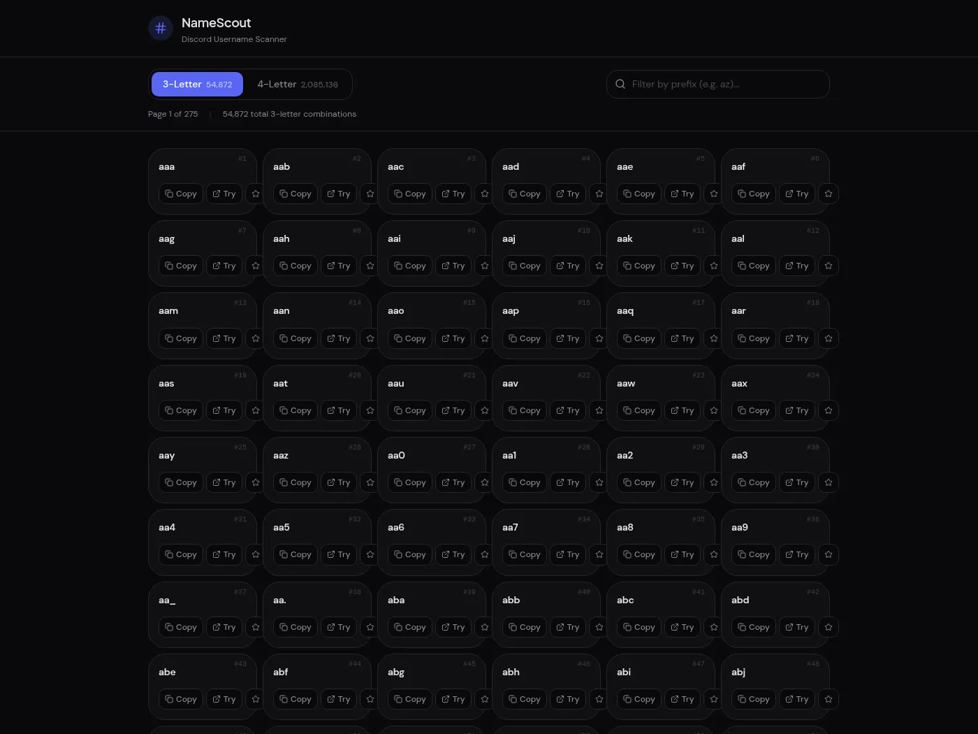 NameScout Discord Scanner